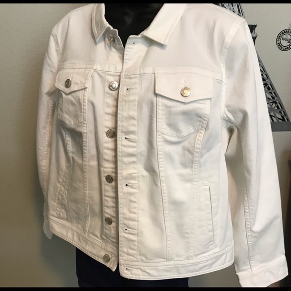 Talbots | Jackets & Coats | Talbots White Classic Jean Jacket Size Xlp ...
